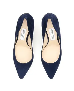 JIMMY CHOO Romy 85 Suede Pointed High Heel Pumps - Blue