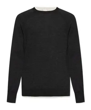 Eleventy Contrasting Trim Sweater - Black