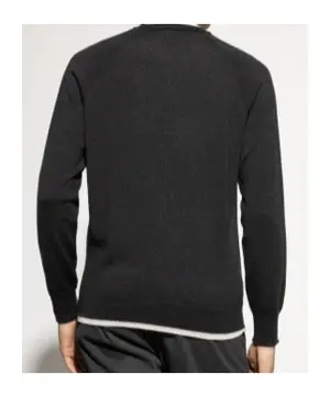 Eleventy Contrasting Trim Sweater - Black