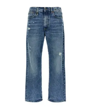 R13 Belt-loop Jeans With Distressed Details - Blue