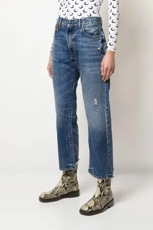 R13 Belt-loop Jeans With Distressed Details - Blue