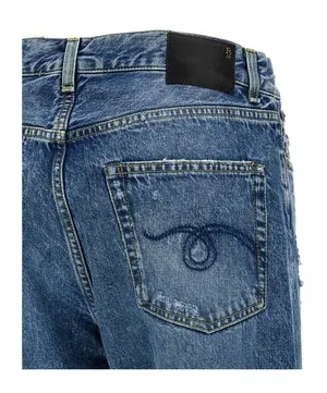 R13 Belt-loop Jeans With Distressed Details - Blue
