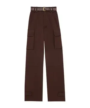 Saint Laurent Cassandre Cargo Pants - Maroon