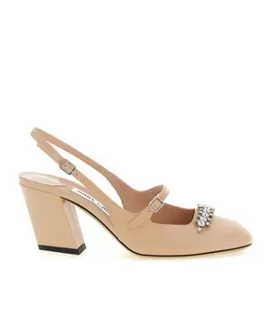 JIMMY CHOO Belinda Embellished Square Toe Slingbacks - Pink