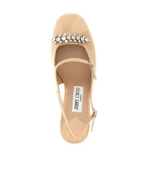 JIMMY CHOO Belinda Embellished Square Toe Slingbacks - Pink