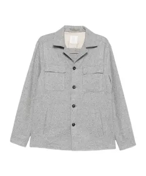 Eleventy Jacket With Pointed Collar And Button-down Front - Gray