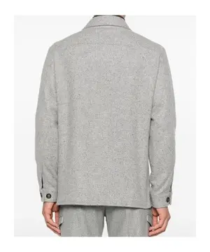 Eleventy Jacket With Pointed Collar And Button-down Front - Gray