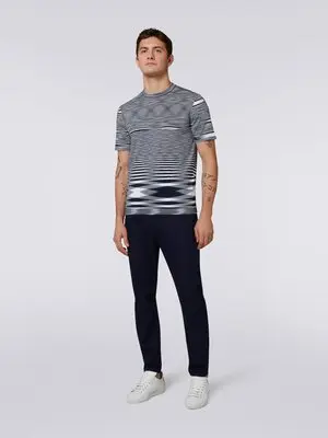 Missoni Stripe-printed Short-sleeved Crewneck T-shirt - Gray
