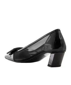 ROGER VIVIER Belle Vivier Pumps In Patent Leather And Nylon Mesh With Buckle Detail