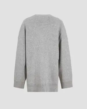 TOTEME Longline Cardigan With V-neck And Patch Pockets - Light Gray