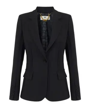 Elisabetta Franchi Single-breasted Tailored Jacket - Black