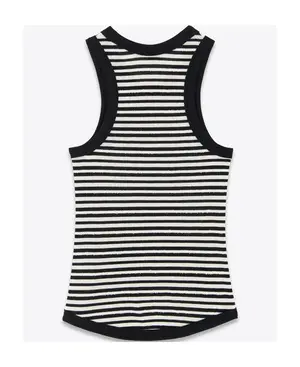 Saint Laurent Cassandre Striped Knitted Tank Top