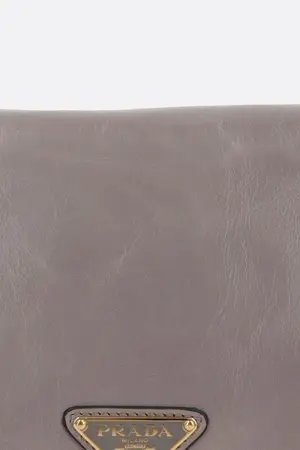 Prada Triangle Logo Shoulder Bag - Gray