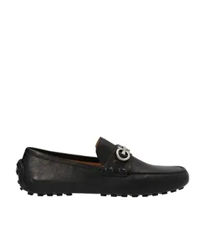 FERRAGAMO Gancini Detail Loafers - Black