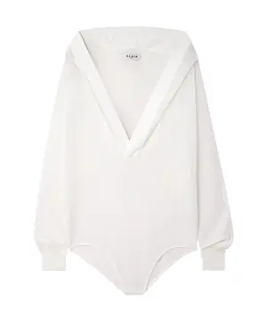Alaïa Long Sleeve Hooded Jumpsuit - White