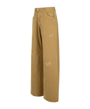 Dsquared2 Distressed Straight-leg Trousers - Beige