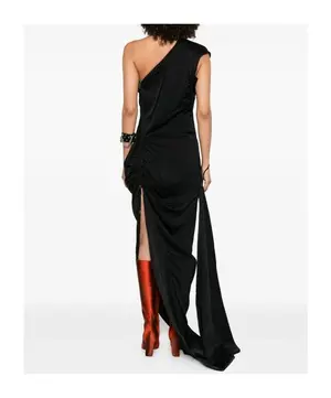 VIVIENNE WESTWOOD One-shoulder Draped Dress With Side Slits And Train Detail