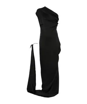 VIVIENNE WESTWOOD One-shoulder Draped Dress With Side Slits And Train Detail - Black