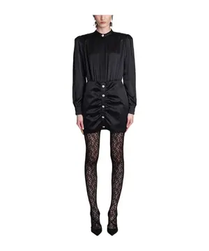 Alessandra Rich Ruched Detail Satin Dress