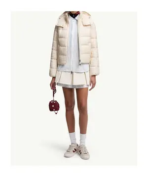 Moncler Gisors Geometric-quilted Hooded Short Down Jacket