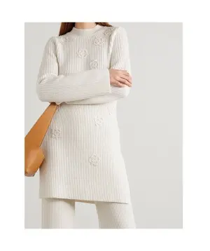 Gabriela Hearst Ribbed Knit Long Sleeve Sweater