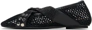 Toga Mesh Ballet Flats With Buckle Detailing