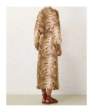 Zimmermann Ascension Midi Dress - Green Palm