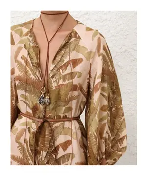 Zimmermann Ascension Midi Dress - Green Palm