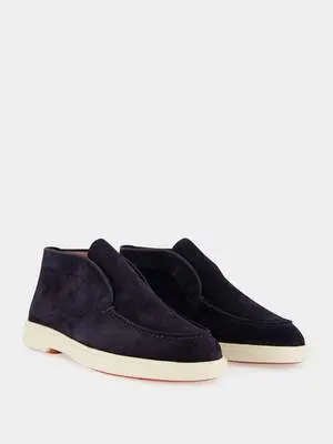 Santoni Round-toe Slip-on Loafers - Blue