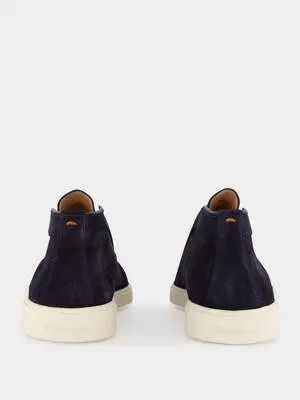 Santoni Round-toe Slip-on Loafers - Blue