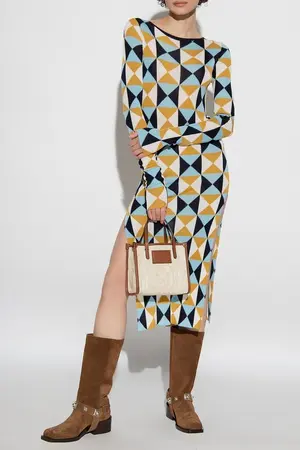 Etro Geometric Print Knit Midi Dress