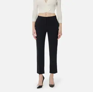 Elisabetta Franchi High-waisted Cropped Tailored Pants With Logo Detail