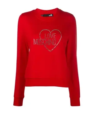 Moschino Heart Embellished Sweater - Red