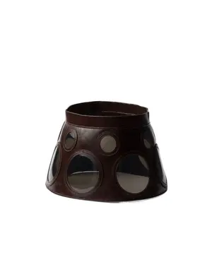 Prada Leather Visor Hat - Dark Brown