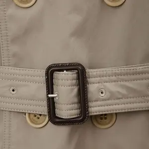 Burberry Double-breasted Long Trench Coat - Gray
