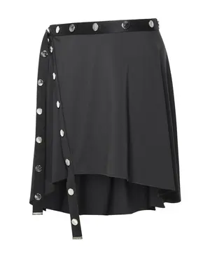 Attico Asymmetric Stud-embellished Mini Skirt