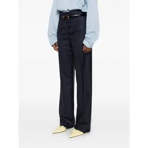 Prada Pleated Belted Trousers - Blue
