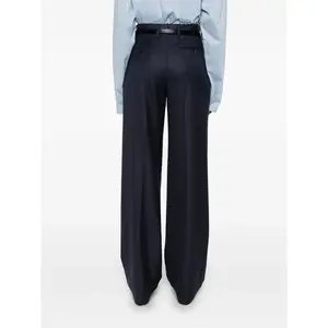 Prada Pleated Belted Trousers - Blue