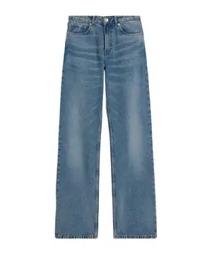 AMI Paris Logo Patch Large Fit Jeans - Blue