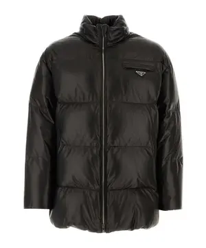Prada Zip-up Down Jacket - Black