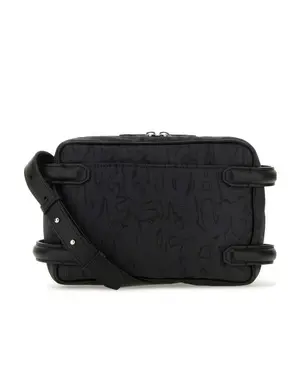 Alexander McQueen Logo Print Camera Bag - Black