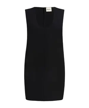 Khaite Nyona Scoop-neck Sleeveless Mini Dress - Black