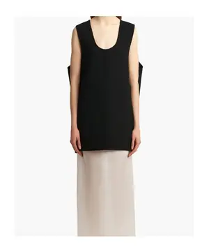 Khaite Nyona Scoop-neck Sleeveless Mini Dress - Black