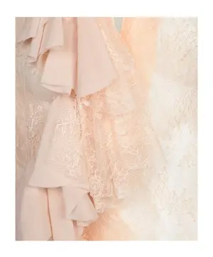 Alberta Ferretti Long Sleeve Lace Blouse With Ruffles