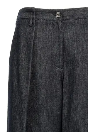 Brunello Cucinelli Pleated Wide-leg Pants With Monile Detail - Black
