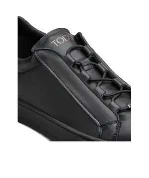 TOD'S Round Toe Lace-up Calfskin Sneakers