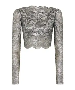 Rabanne Lace Detailed Cropped Top