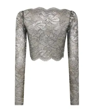 Rabanne Lace Detailed Cropped Top