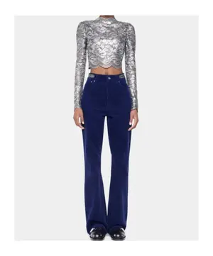 Rabanne Lace Detailed Cropped Top