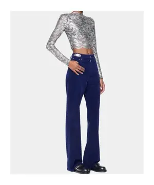 Rabanne Lace Detailed Cropped Top